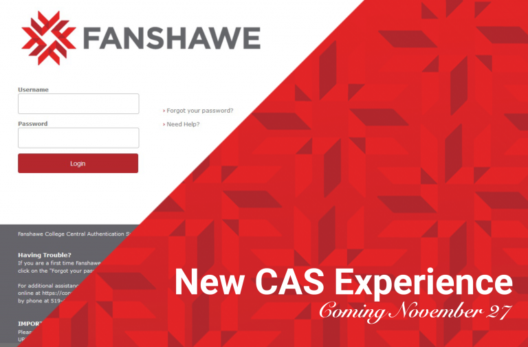 New CAS Login Experiance – Fanshawe CONNECTED